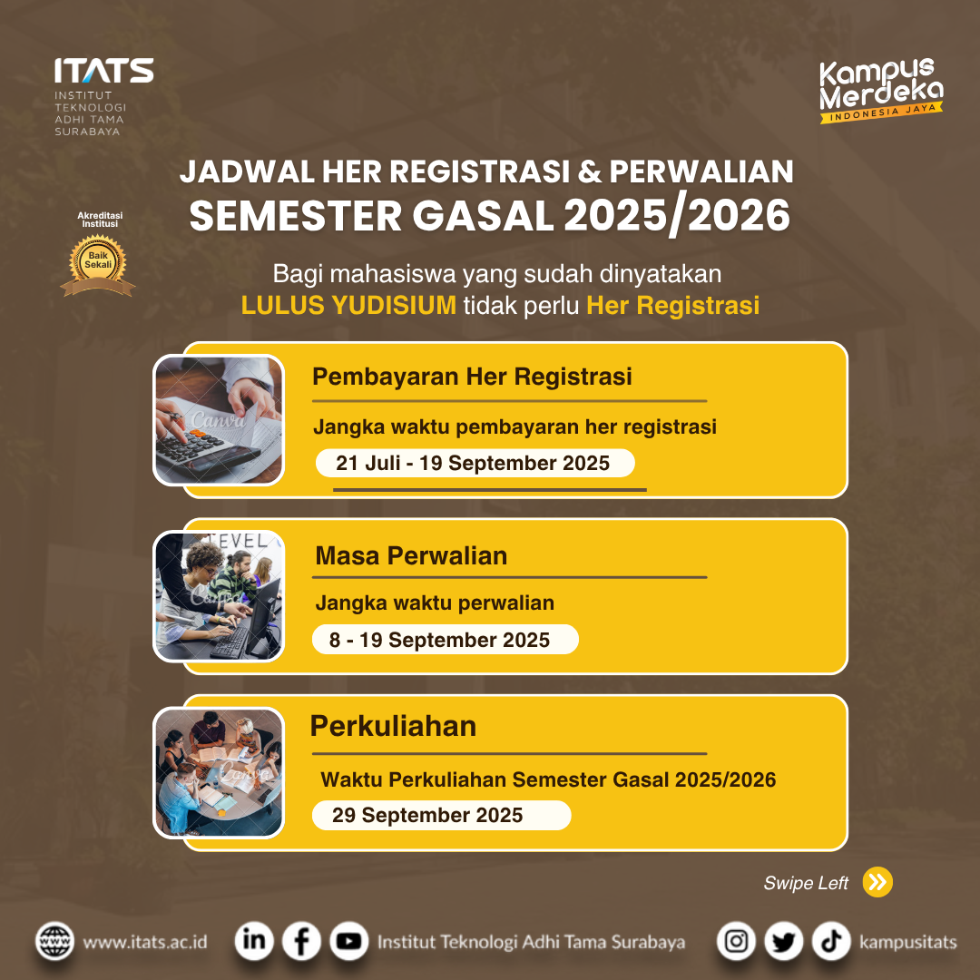 PENGUMUMAN HER REGISTRASI DAN PERWALIAN SEMESTER GASAL 2025-2026 – Akademik ITATS