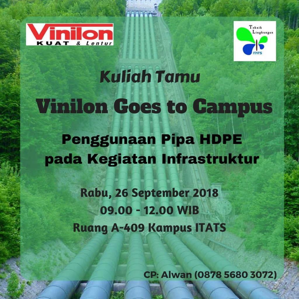 Agenda Kuliah Tamu Teknik Lingkungan : Mengenal Pipa HDPE bersama ...