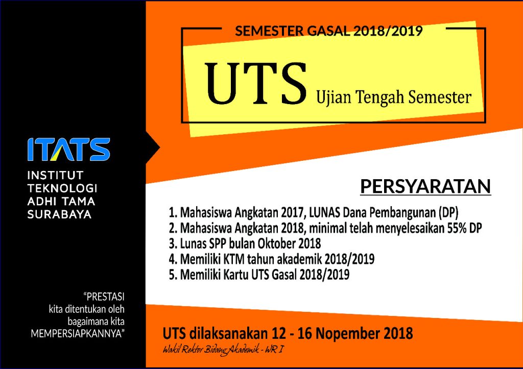 Infografik UTS Gasal 2018/2019 – Program Studi Teknik Lingkungan ITATS